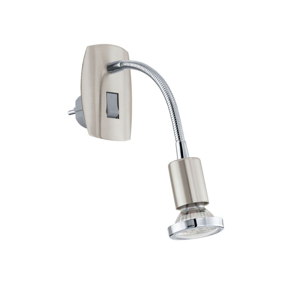 Stekkerlamp - leeslamp Mini 4 nikkel mat van Eglo kopen | LampenTotaal