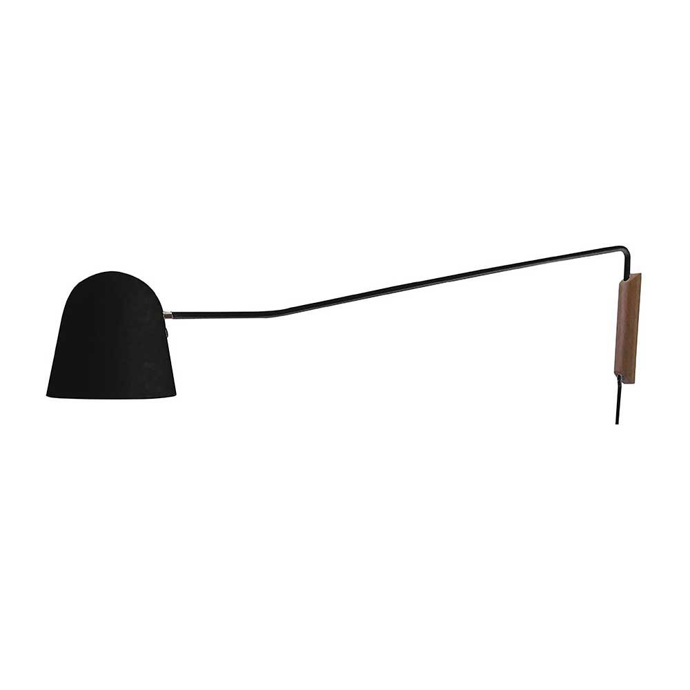 Strakke leeslamp Sensa zwart met hout van Artdelight kopen | LampenTotaal