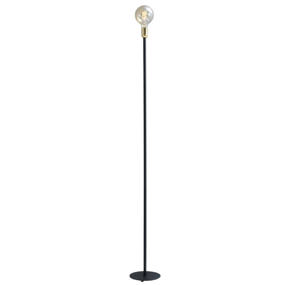 Zwarte vloerlamp Tube 155cm met gouden fitting van Masterlight kopen ...