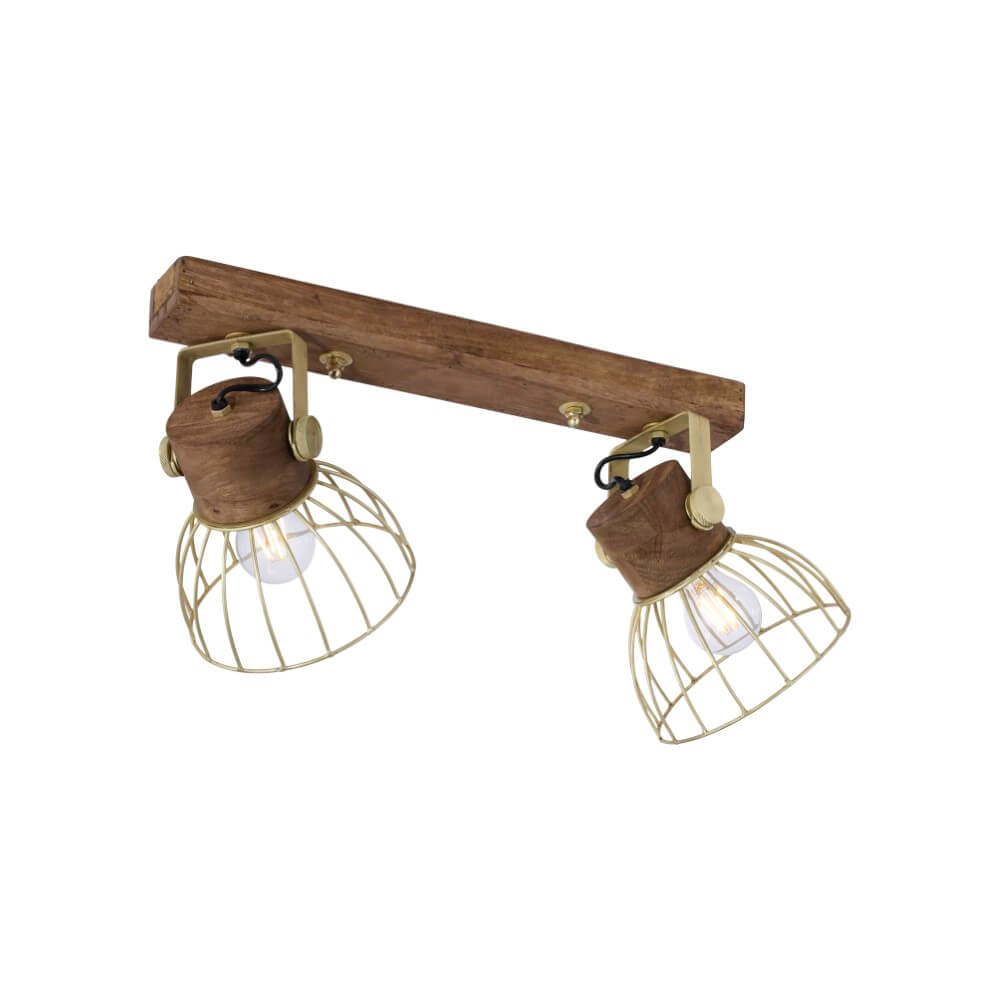 Plafondlamp Alami bruin messing 2-lichts van Just Light kopen ...