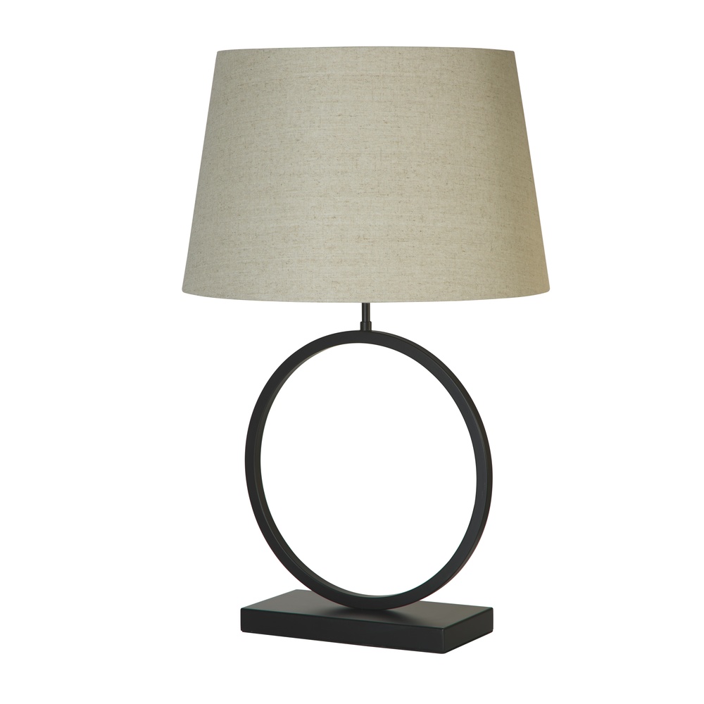 Tafellamp Elegant zwart met creme kap van Searchlight kopen | LampenTotaal