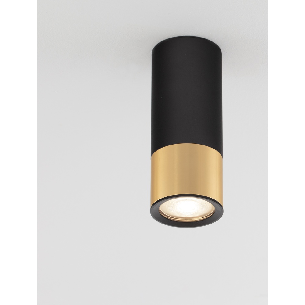 Plafondspot Picto 15cm zwart met goud van Lyora kopen | LampenTotaal