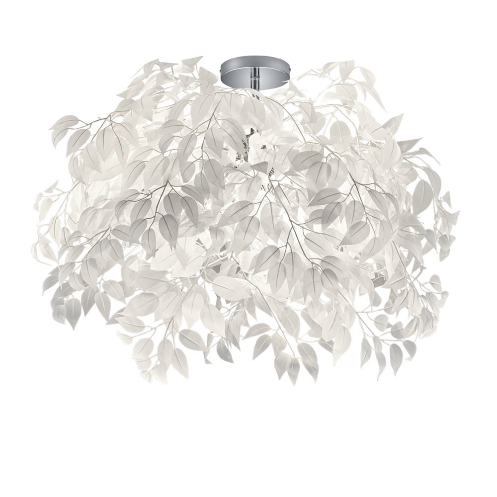 Plafondlamp met blaadjes Leavy 70cm grijswit van Trio kopen | LampenTotaal