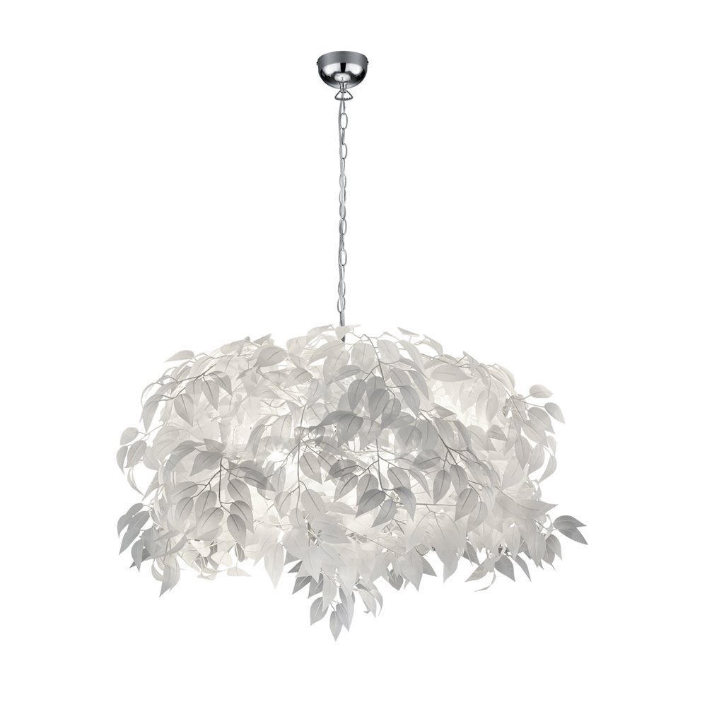 Hanglamp met blaadjes Leavy 70cm grijstint van Trio kopen | LampenTotaal